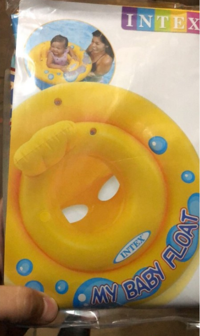 Phao bơi chống lật cho bé, 2 vòng bơm hơi có tựa lưng INTEX 59574