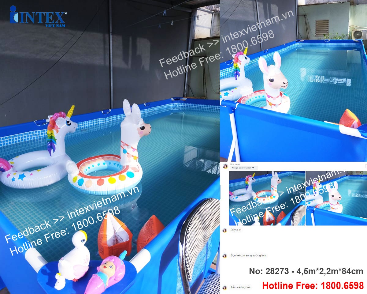Hồ bơi khung kim loại chữ nhật INTEX 28273