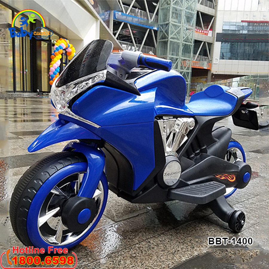 Xe máy điện trẻ em BMW phân khối lớn màu xanh BBT-1400X