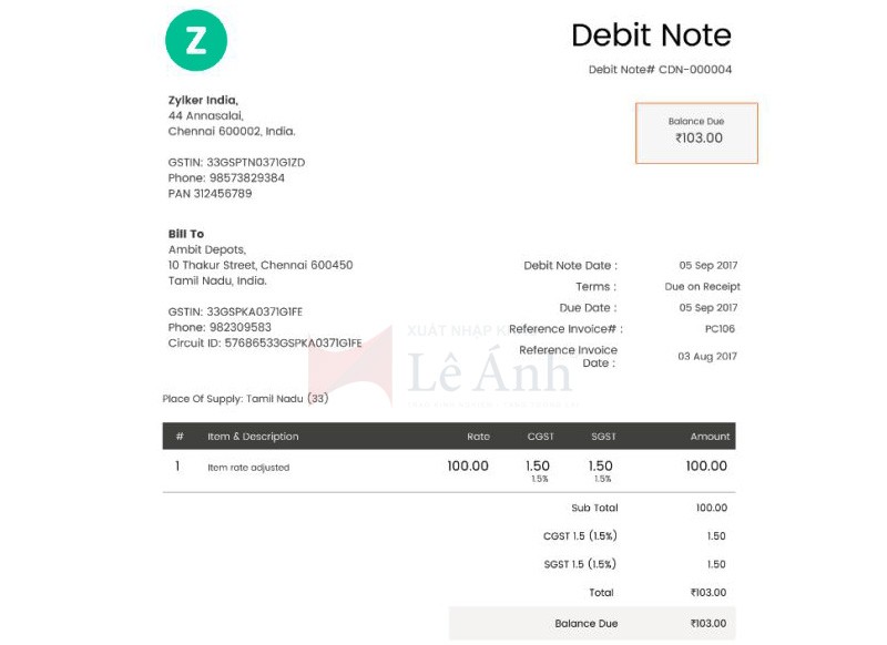 Debit Note L G C ch L m V C c M u Depit Note Debit Note L G C ch L m V C c M u Depit Note