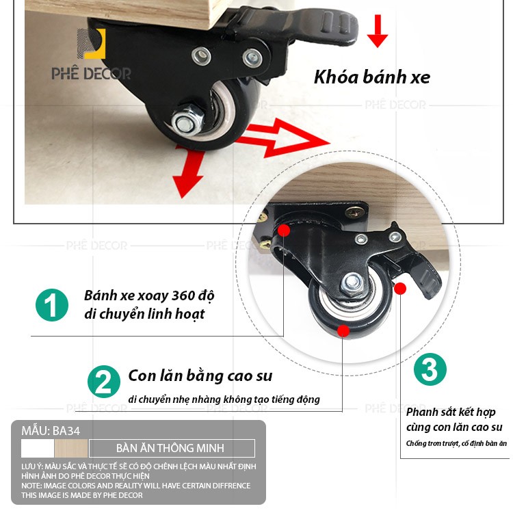 Bàn Ăn Có Bếp Từ Thiết Kế Thông Minh Gấp Gọn BA34 [Mẫu Mới 2022]
