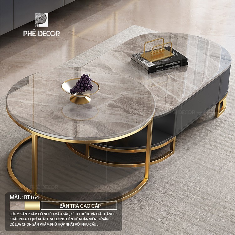 10+ Mẫu bàn trà mặt đá cao cấp sang trọng từng chi tiết