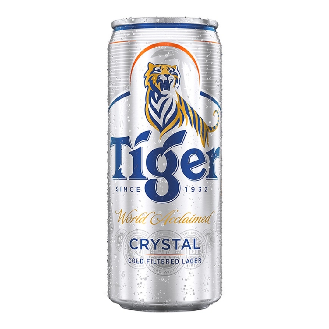 Bia Tiger Bạc, Crystal-Cold Filtered Lager Beer, 4.6% (330ml) - TIGER