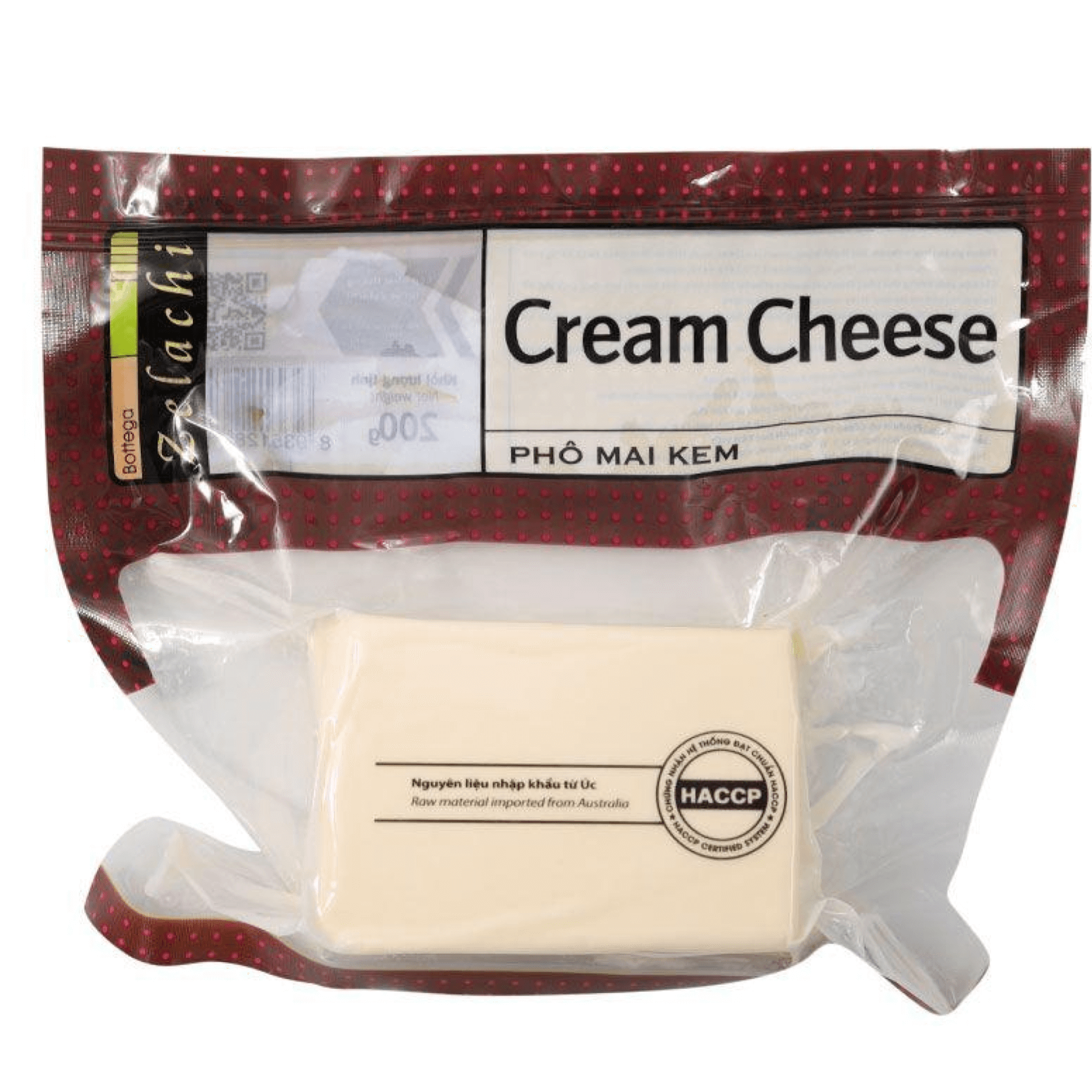 Phô Mai Kem, Cream Cheese (200g) - BOTTEGA ZELACHI