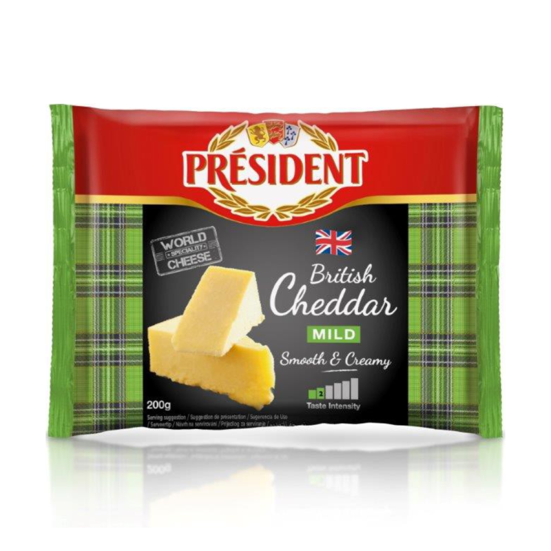 British Cheddar, Mild, Smooth & Creamy (200g) - PRESIDENT