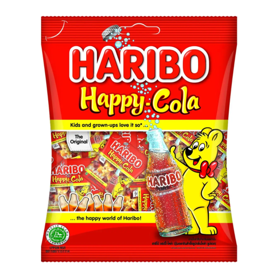 Kẹo Dẻo Cola, Gummies, Happy Cola, Party Size (200g) - HARIBO