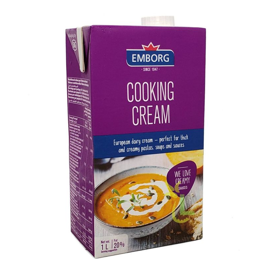 Kem Tươi Nấu Ăn, Cooking Cream, 20% Fat (1L) - EMBORG