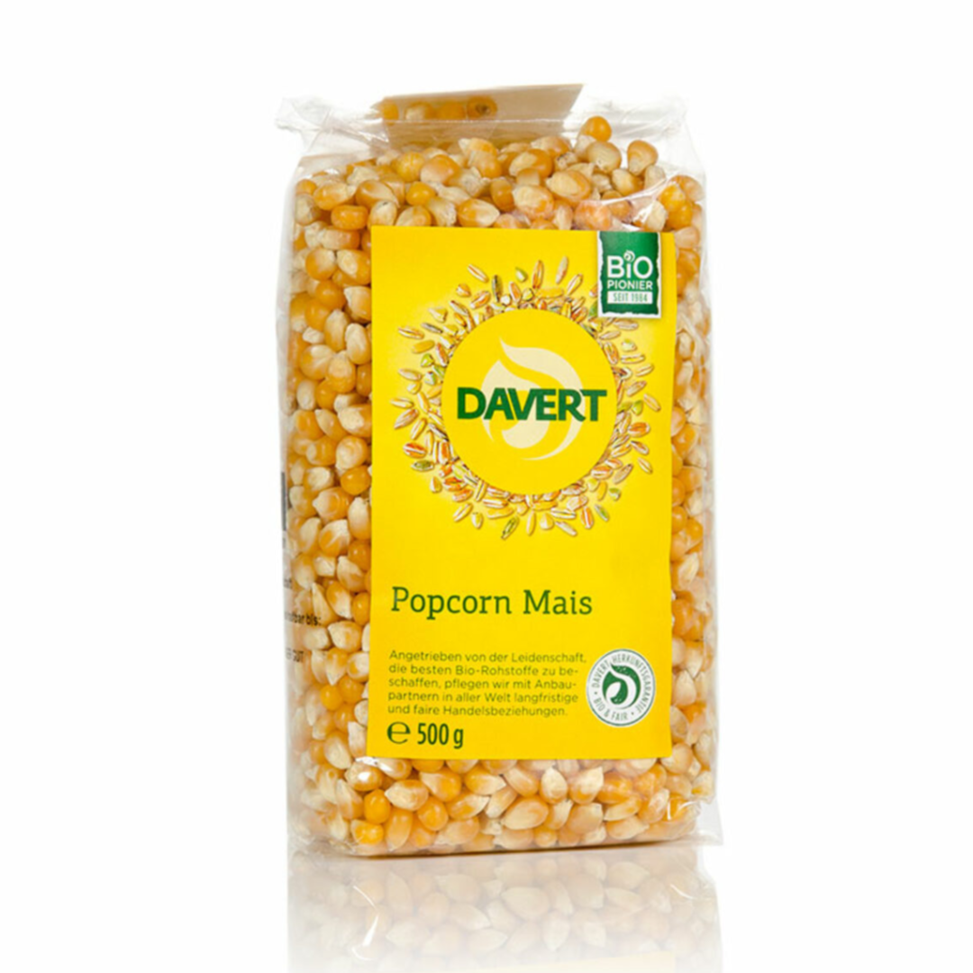 Ngô Nổ Bỏng Hữu Cơ, Bio Popcorn Mais (500g) - DAVERT