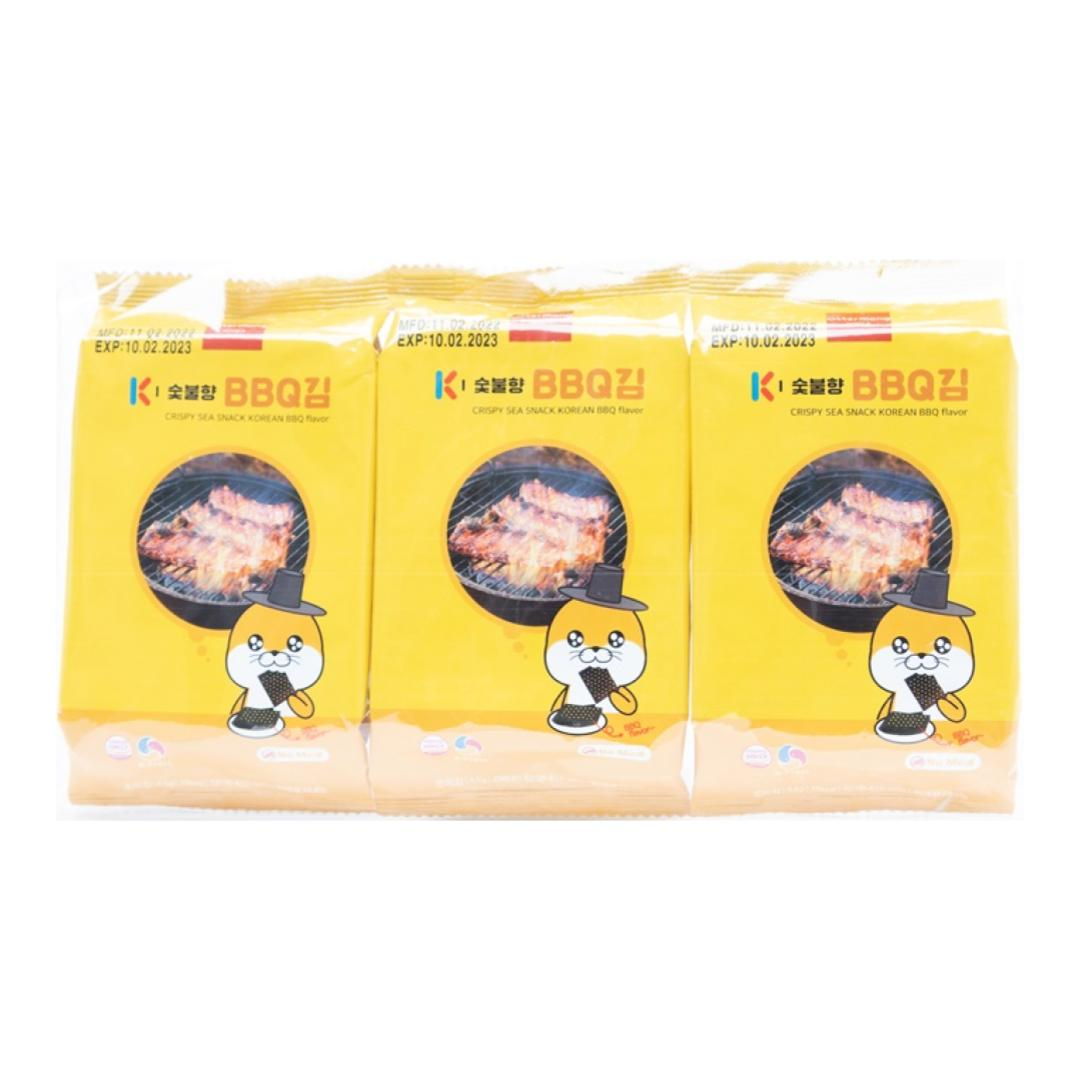 Rong Biển Vị BBQ, Crispy Sea Snack Korean BBQ Flavor, 3 Gói (12g ...