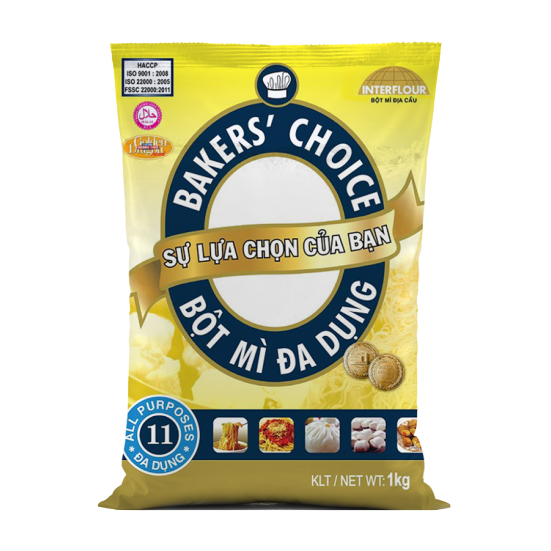 Bột Mì Số 11, Bakers` Choice, Wheat Flour, No. 11 (1kg) - INTERFLOUR