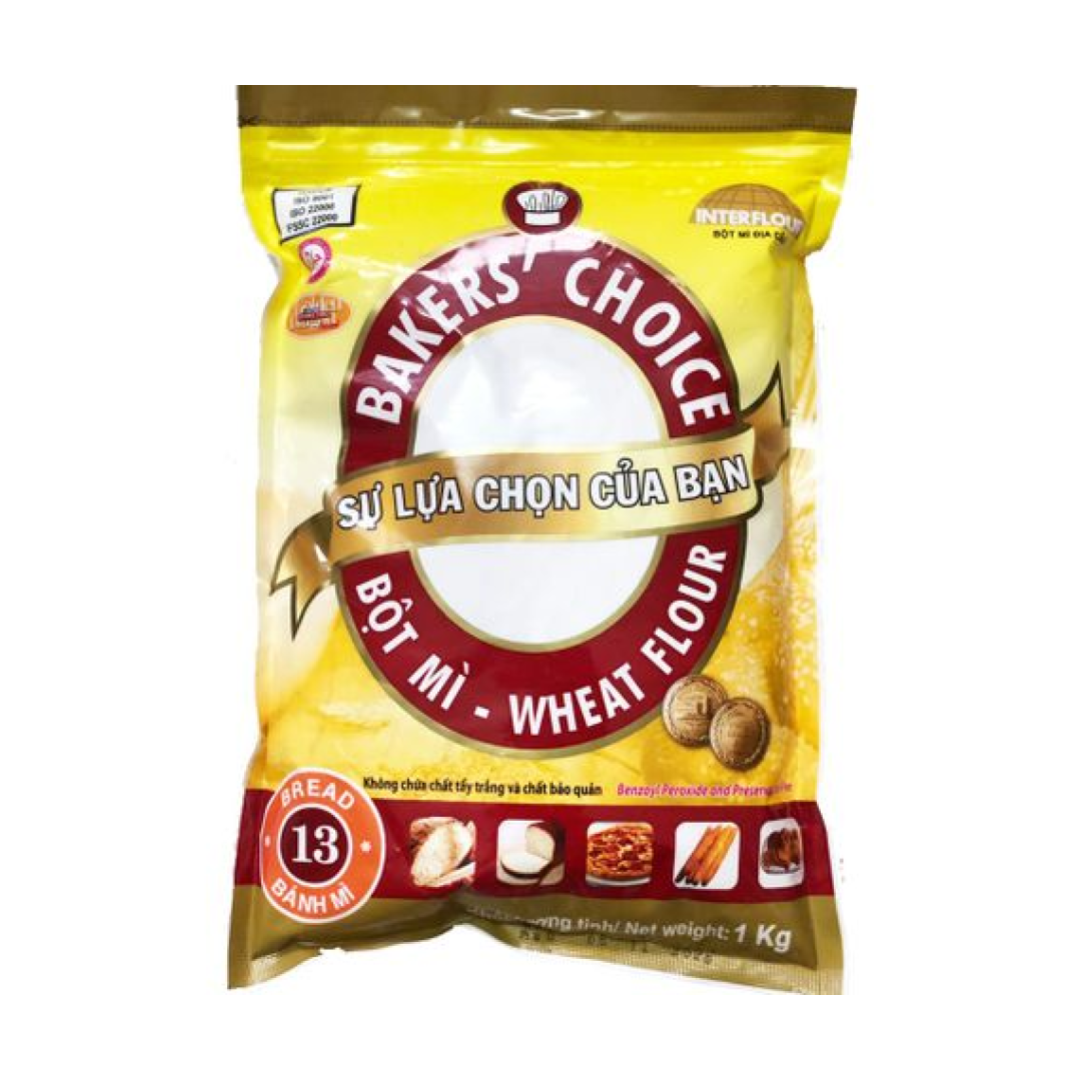 Bột Mì Số 13, Bakers` Choice, Wheat Flour, No. 13 (1kg) - INTERFLOUR