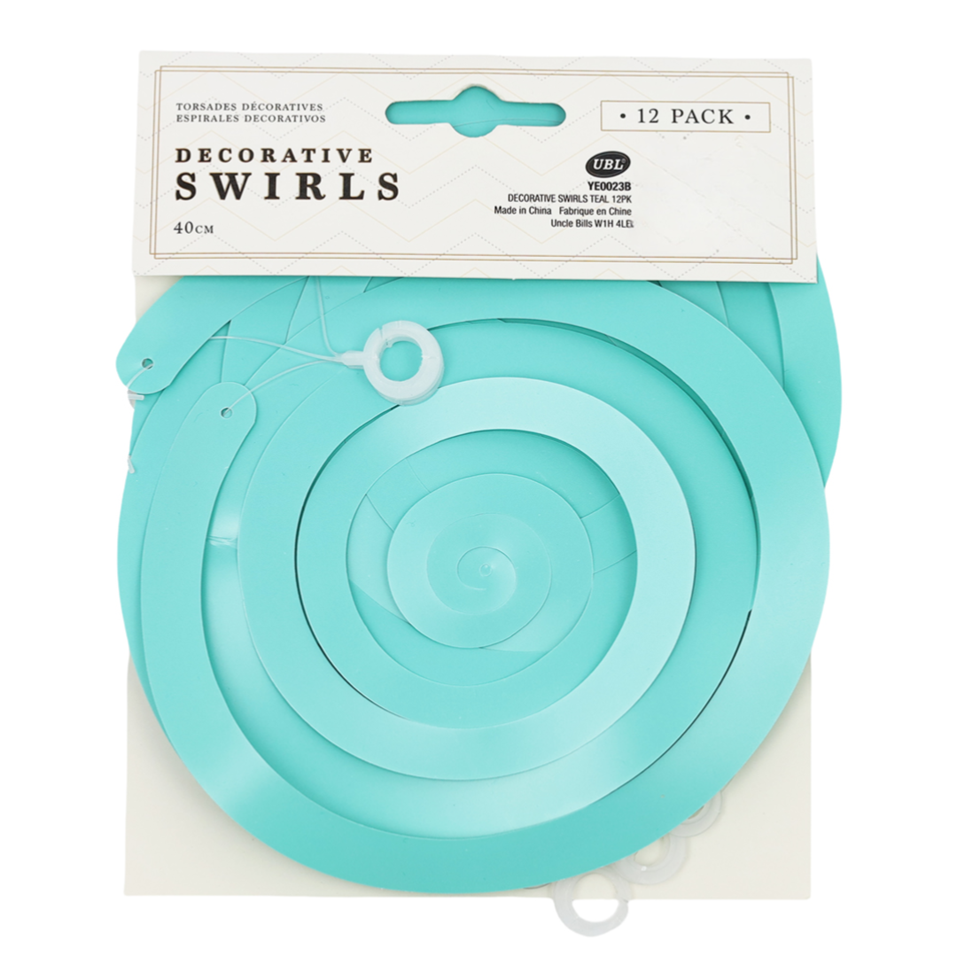 Dây Treo Trang Trí Xoắn Ốc Màu Xanh, Decorative Swirls, Teal, 12 Cái ...