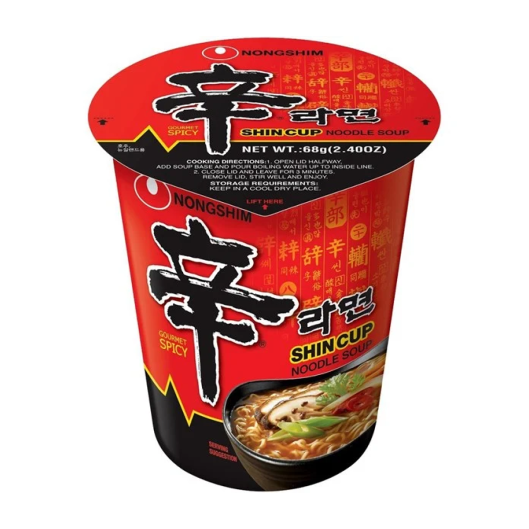 Mì Ly Vị Cay, Shin Cup, Spicy Noodle Soup (68g) - NONGSHIM