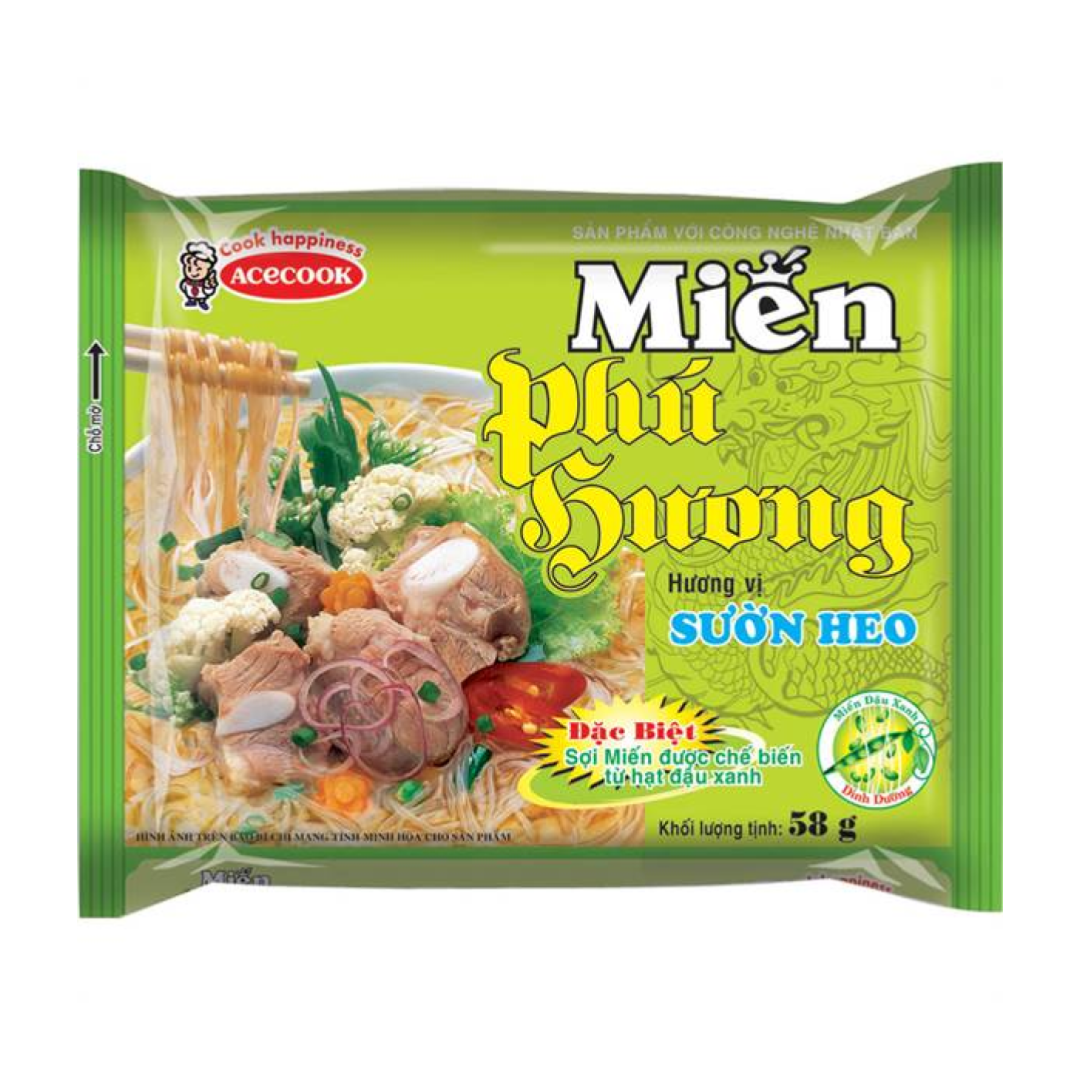 Miến Phú Hương, Hương Vị Sườn Heo, Instant Glass Noodles, Pork Spare ...