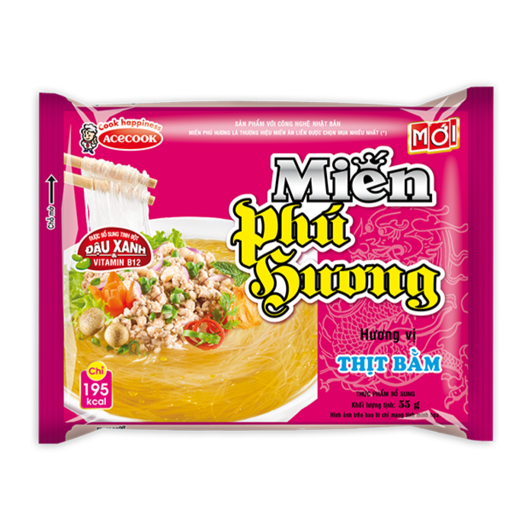 Miến Phú Hương, Hương Vị Thịt Bằm, Instant Glass Noodles, Pork Mince ...