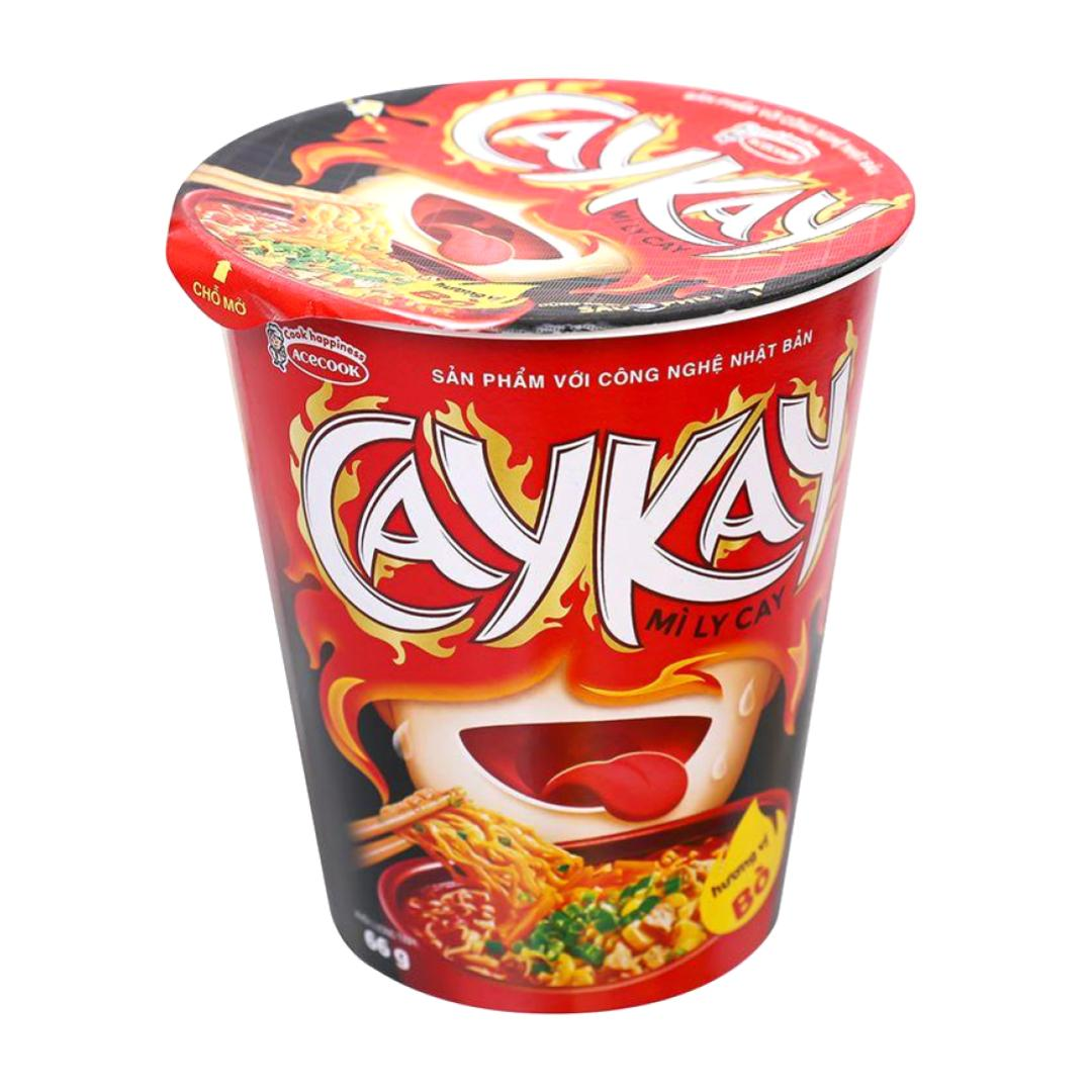 Mì Ly Cay Hương Vị Bò CayKay, Instant Noodle Cup, Spicy Beef (66g ...