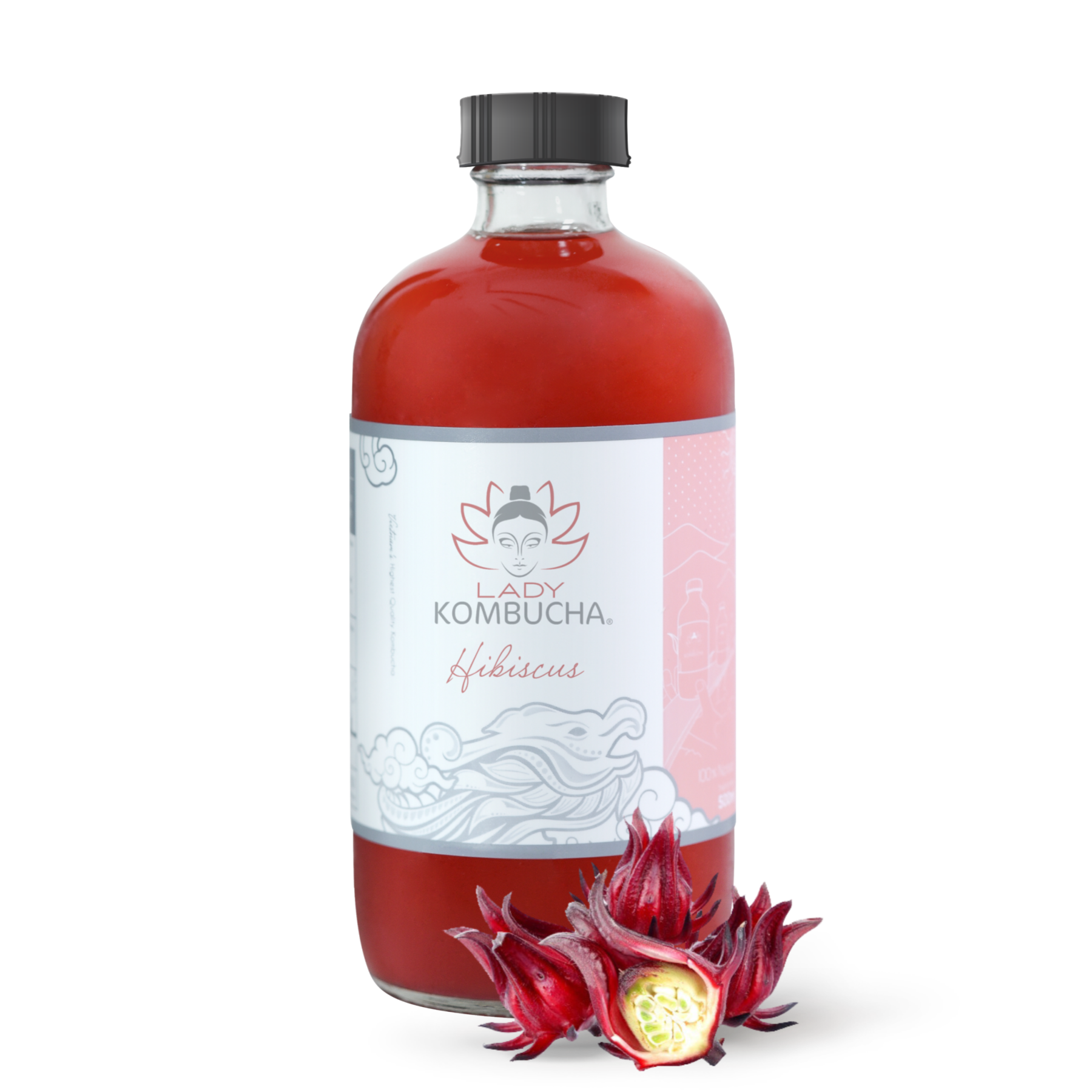 Trà Lên Men Vị Hoa Bụp Giấm, Hibiscus Kombucha (500ml) - LADY KOMBUCHA