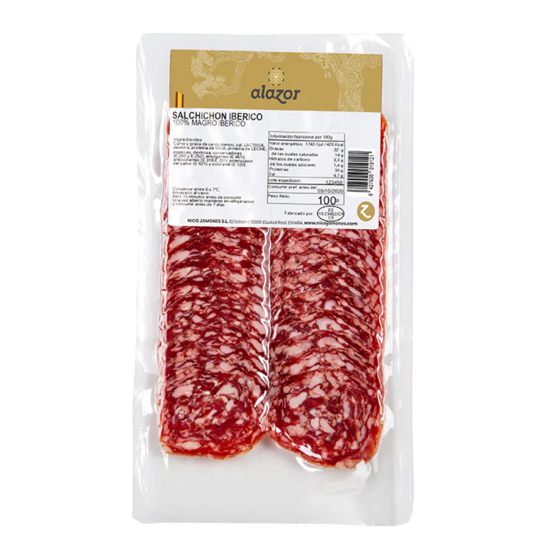 Xúc Xích Khô Cắt Lát, Salchichon Iberico, Sliced (100g) - ALAZOR