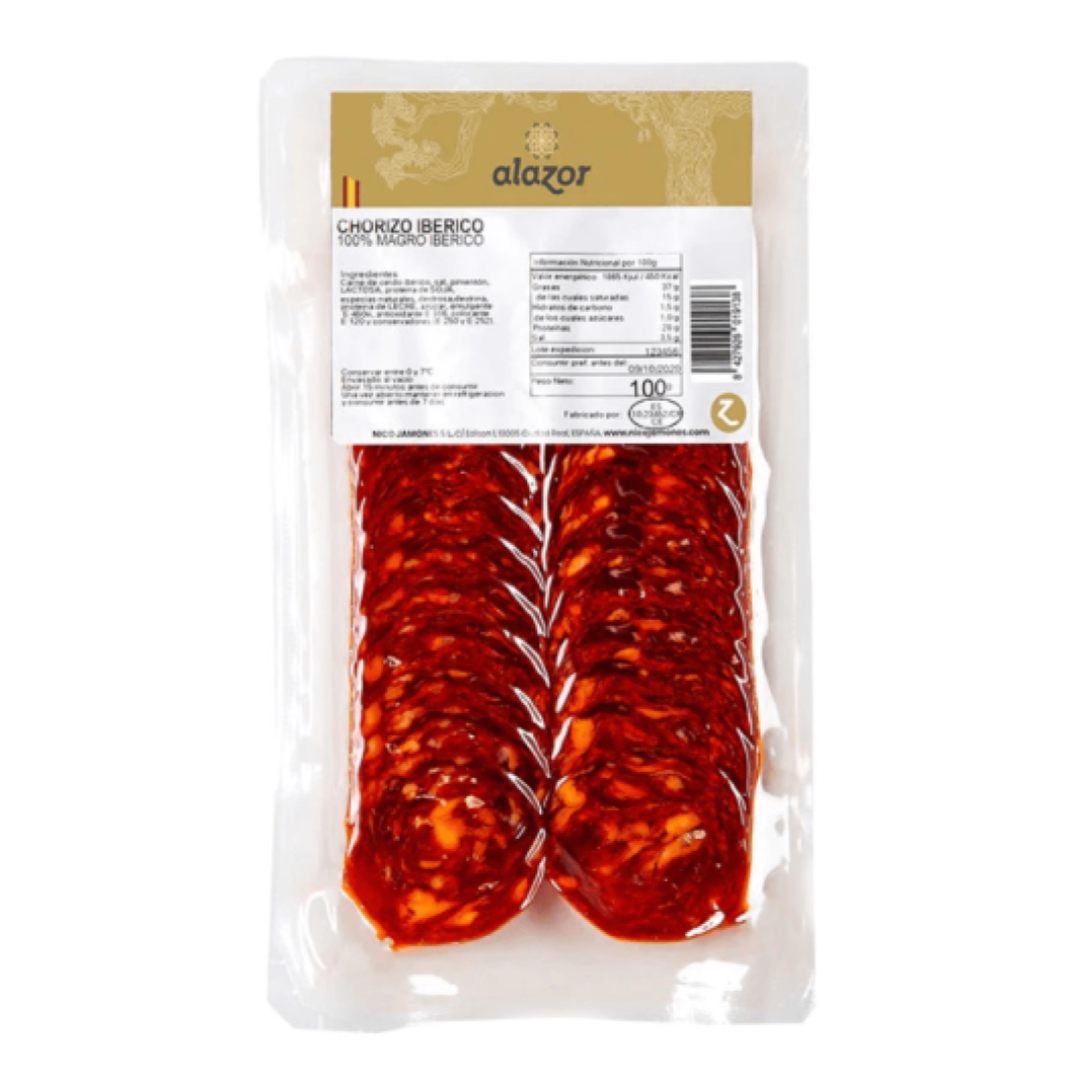 Xúc Xích Khô Cắt Lát, Chorizo Iberico, Sliced (100g) - ALAZOR