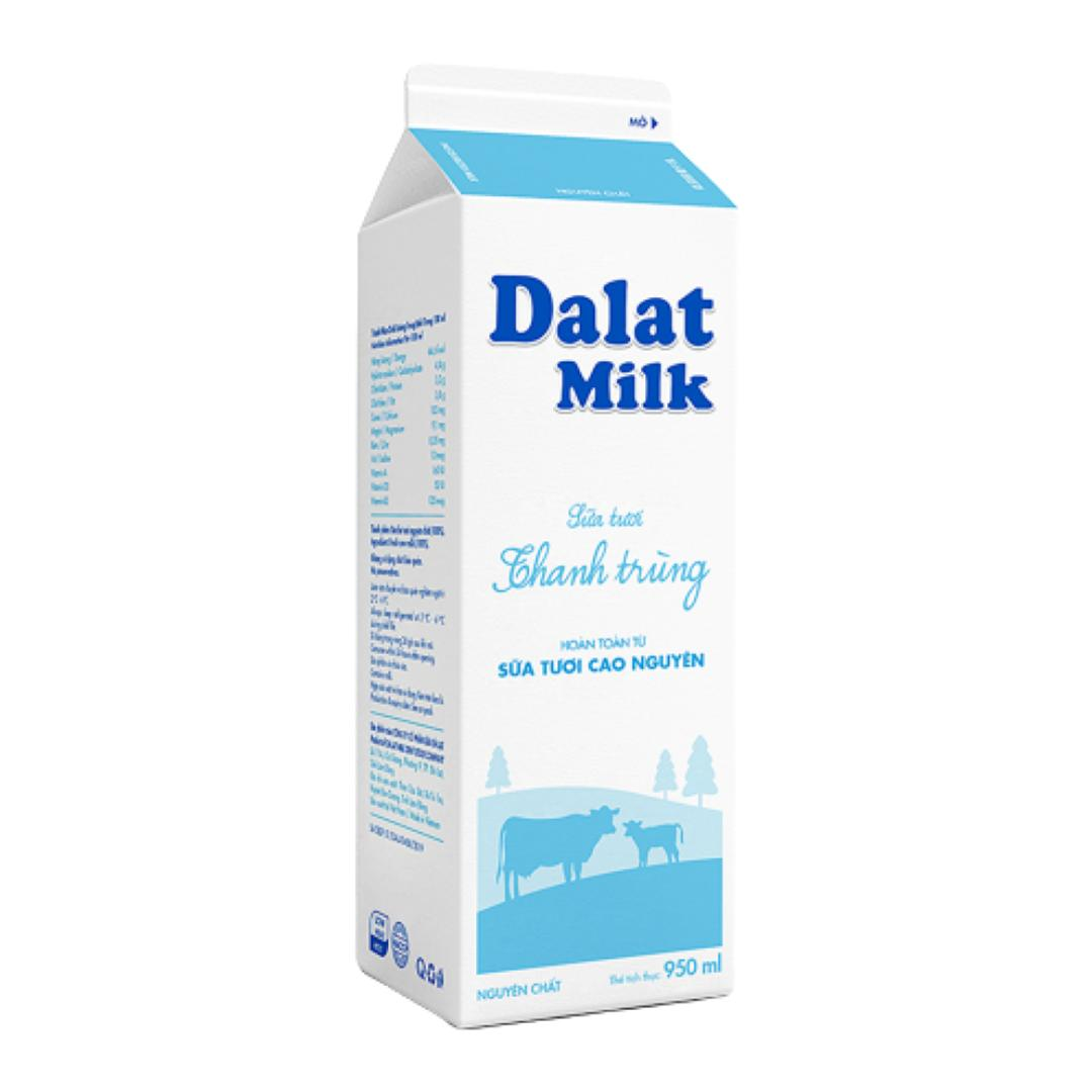 Pure Pasteurized Fresh Milk (950ml) - DALAT MILK