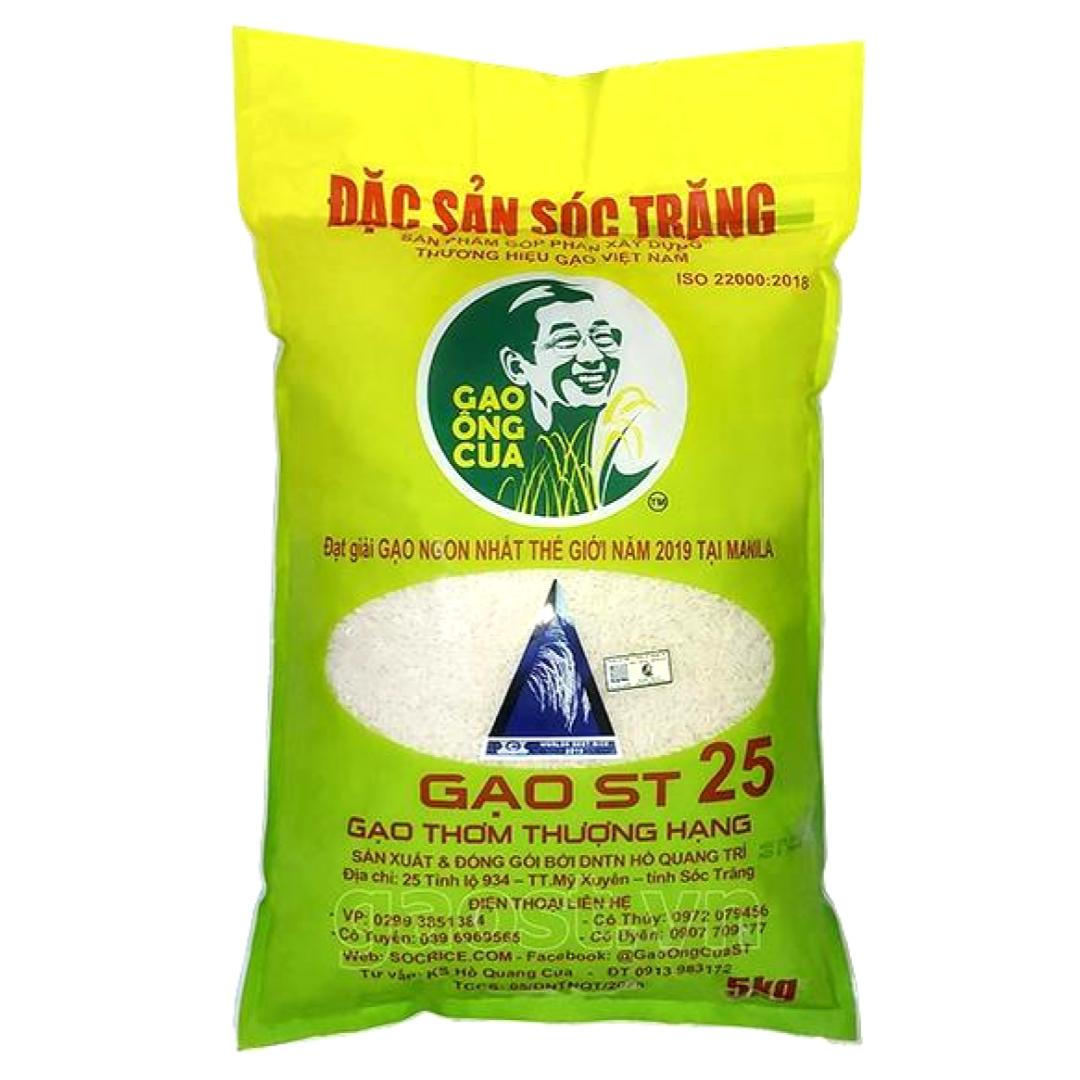 Gạo ST25 Cao Cấp Sóc Trăng Chính Hiệu Ông Cua, ST25 Premium Rice (5kg ...