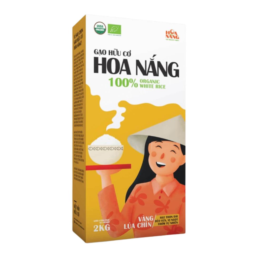 Gạo Hữu Cơ Hoa Nắng Vàng Lúa Chín, Organic White Rice (2kg) - HOA NANG