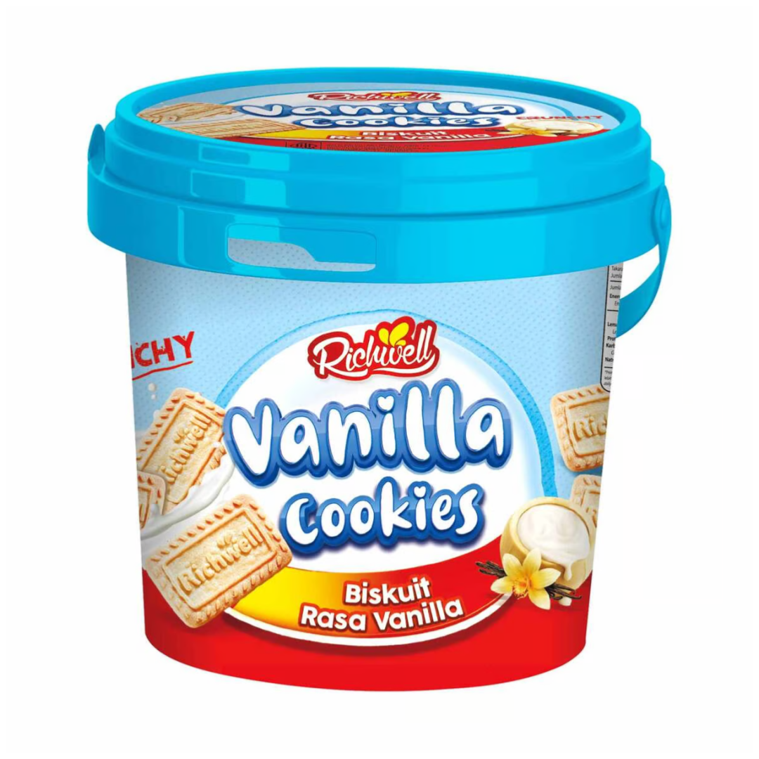 Xô Bánh Quy Vani, Crunchy Vanilla Cookies, 14.1 oz (400g) - RICHWELL