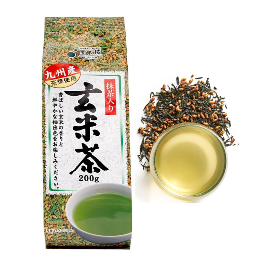 Trà Xanh Gạo Lứt Rang, Brown Rice Green Tea (200g) - KUNITARO