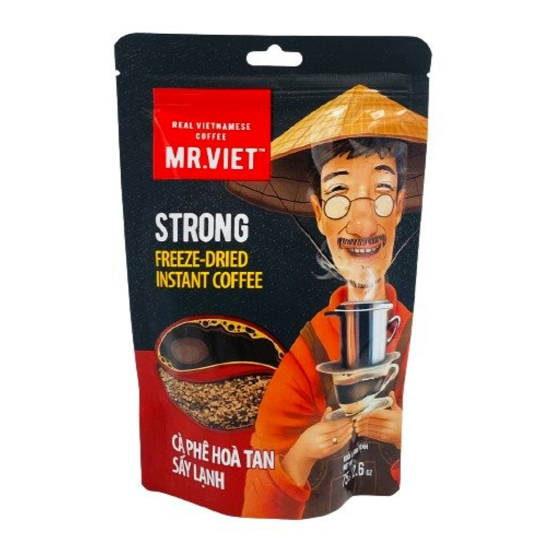 Cà Phê Hòa Tan Sấy Lạnh, Freeze-Dried Instant Coffee, Strong, 2.6 oz (75g) - MR. VIET