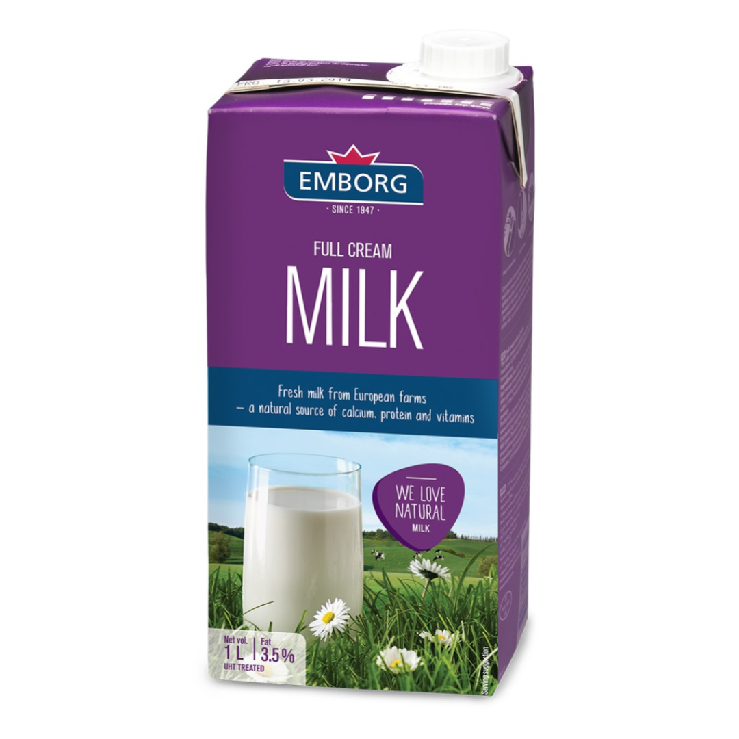 Full Cream Milk, 3.4% Fat (1L) - EMBORG
