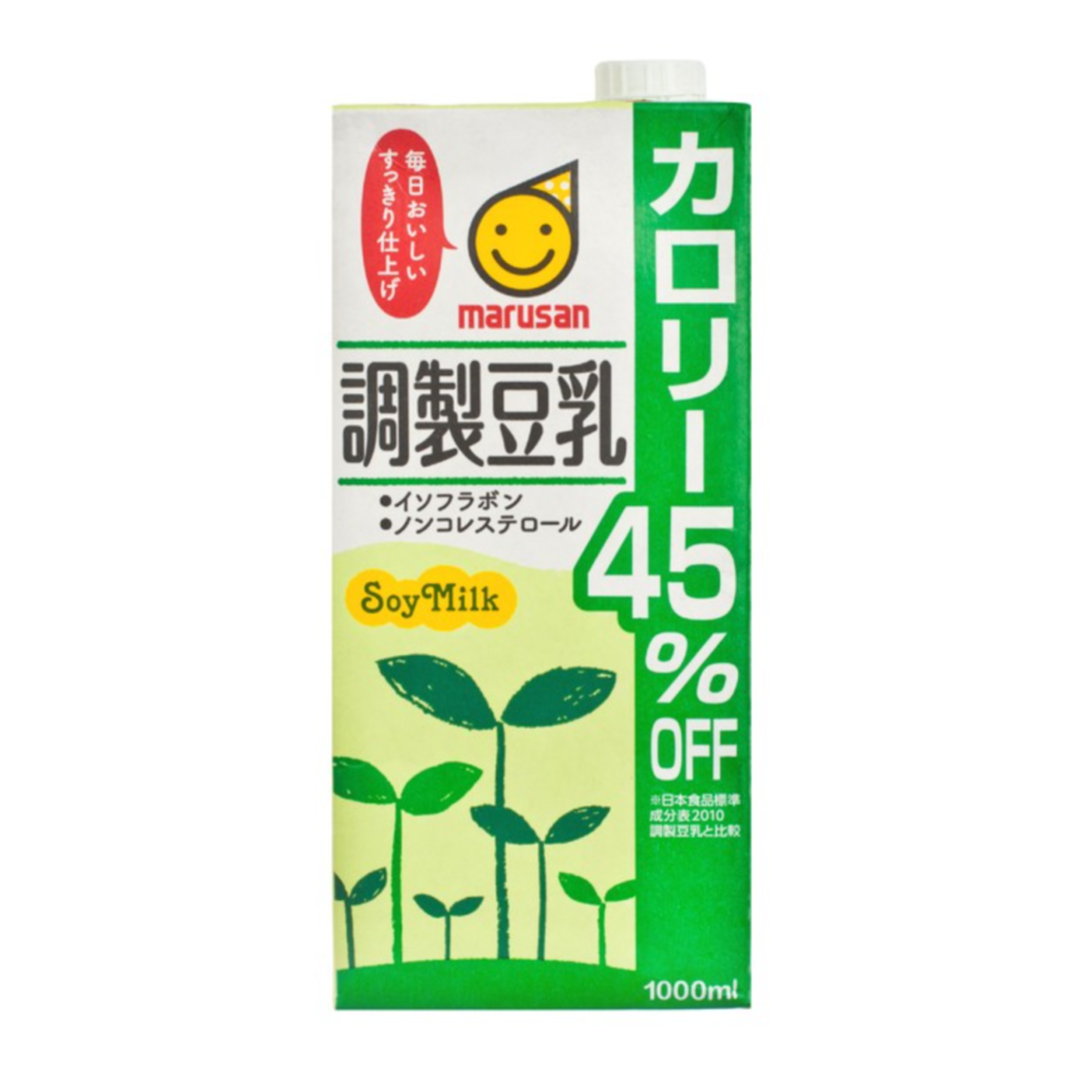 Sữa Đậu Nành Ít Béo, Low Calorie Soy Milk, 45% Off (1000ml) - MARUSAN