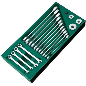 Bộ khay cờ lê tự động 2 đầu vòng miệng 19 chi tiết SATA 09925 chính ...