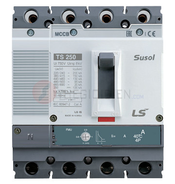 MCCB Susol 4 pha chỉnh dòng LS TS250N FMU250 4P 125A chính hãng giá tốt nhất Super MRO