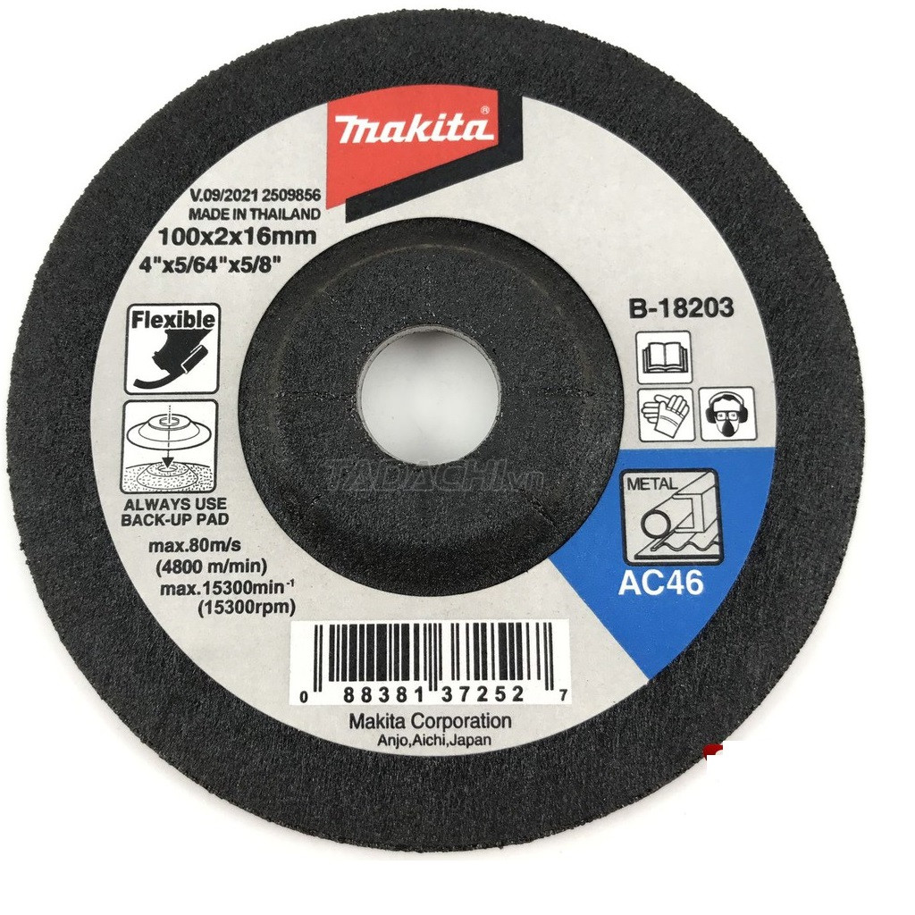 Đá mài Makita B-18203 4" 100x2x16mm AC46 chính hãng giá tốt nhất Super MRO