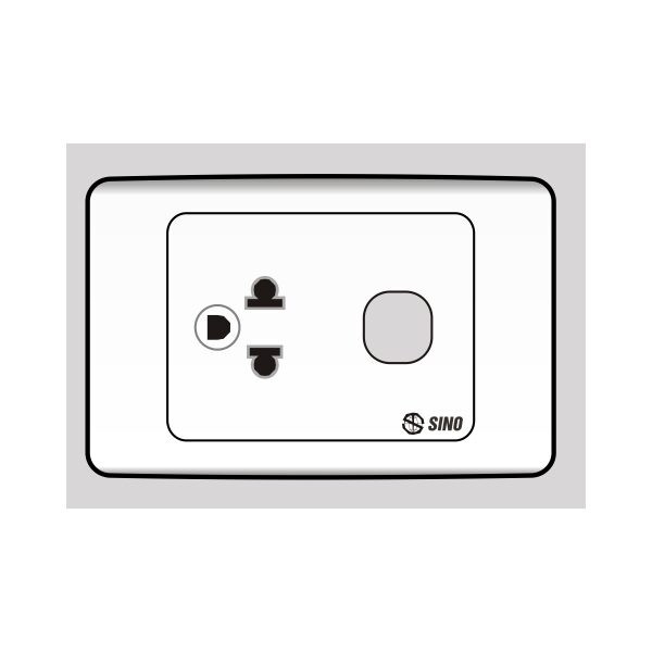 Ổ cắm đơn 3 chấu với 1 lỗ Sino S198EX chính hãng giá tốt nhất Super MRO