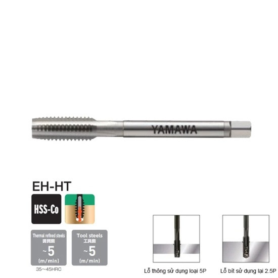 Mũi taro YAMAWA EH-HT M5x0.8 2.5 P(ETHMR5.0K1) chính hãng giá tốt nhất Super MRO