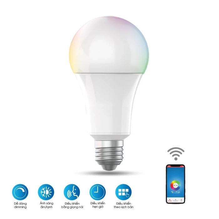 Đèn Led BULB Wifi Rạng Đông A60.RGB.WF/9W chính hãng giá tốt nhất Super MRO