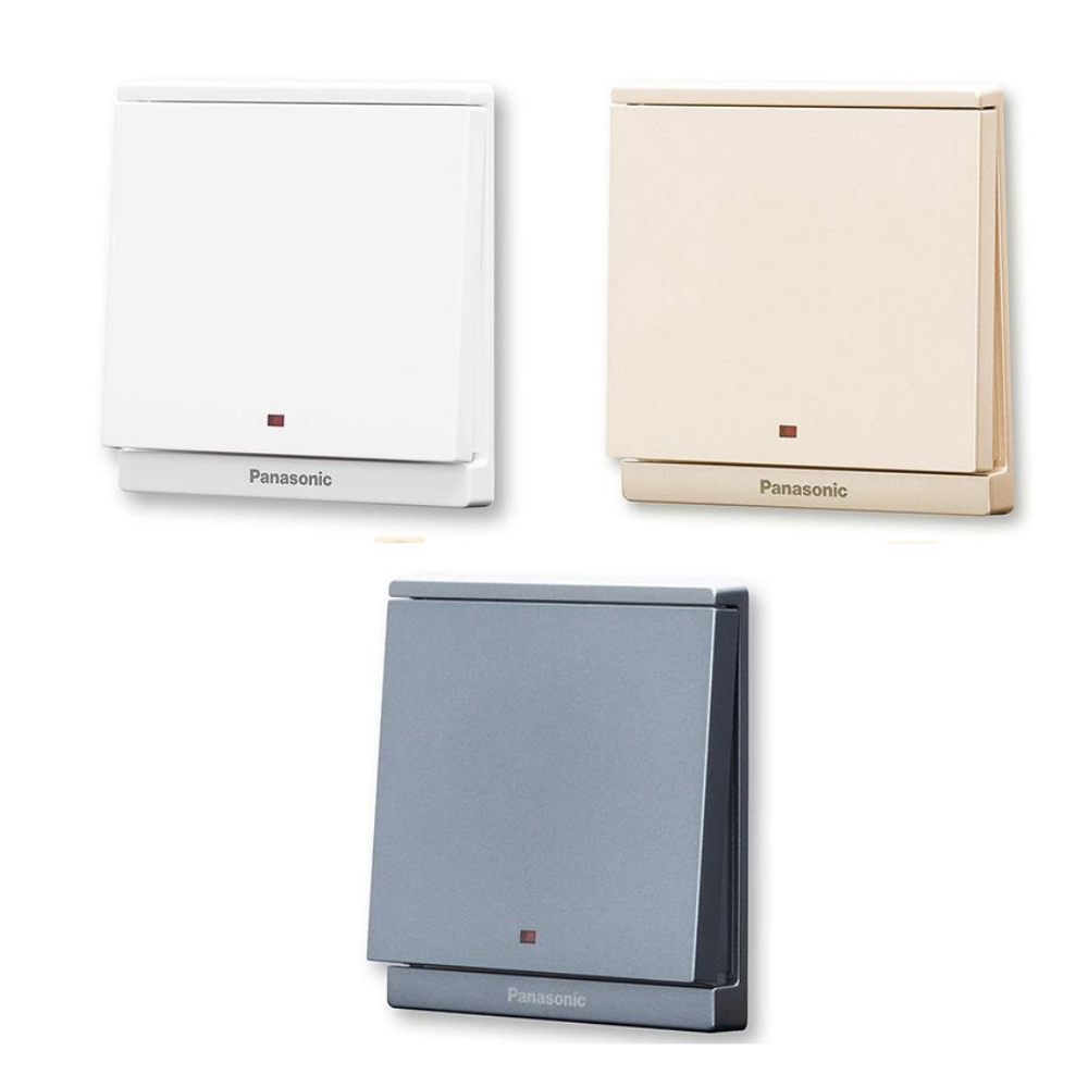 Bộ 1 công tắc D bắt vít có đèn báo Panasonic WMFV503307MYZ 250V - 10A mầu vàng ánh kim chính ...