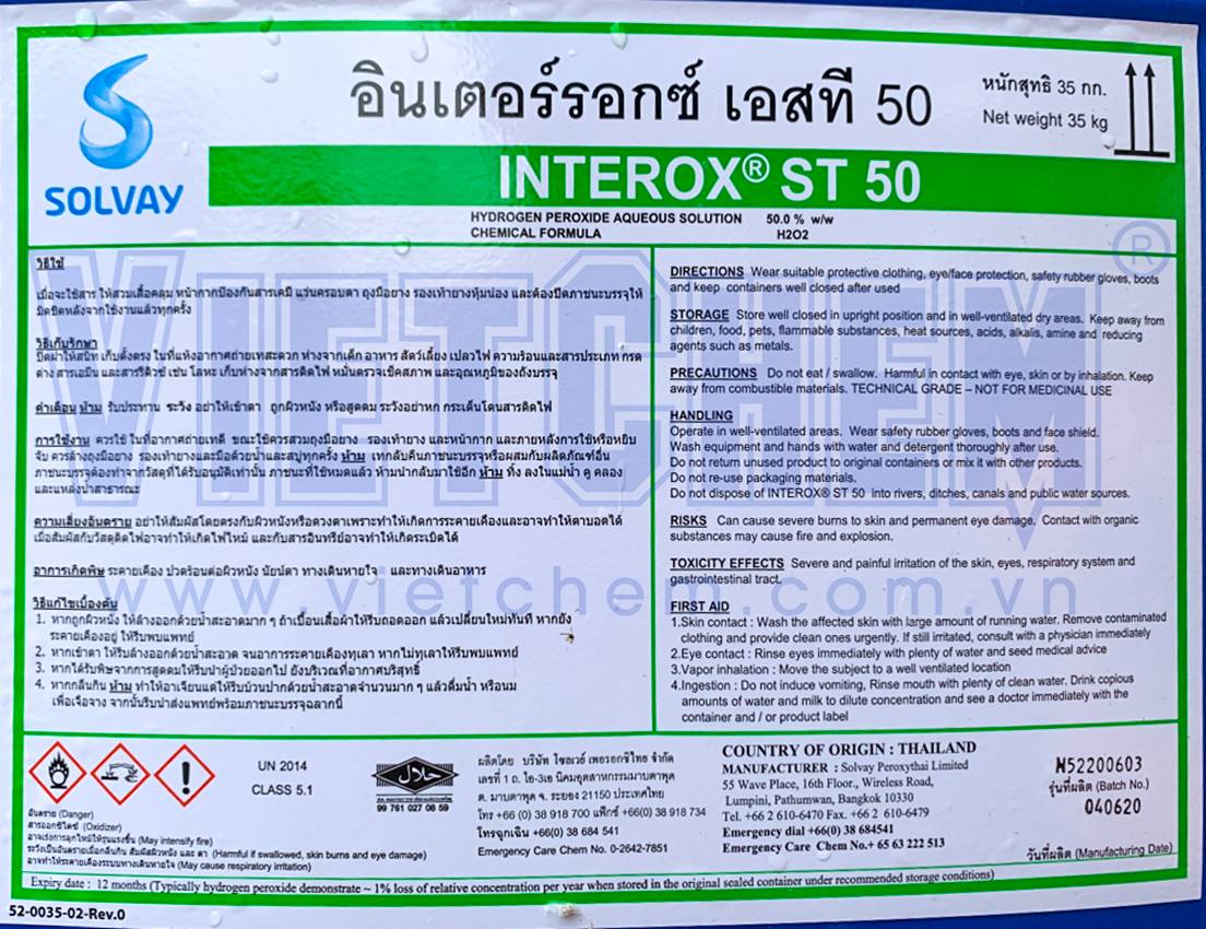 Mua Hydrogen peroxide - oxy già H2O2 giá RẺ nhất hiện nay - VIETCHEM
