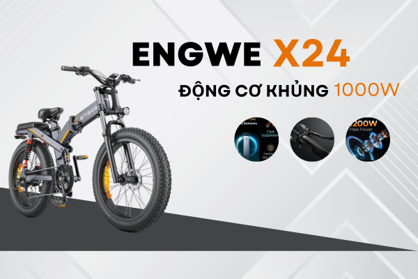 Engwe X24: Động cơ 1000W mạnh mẽ, chinh phục mọi địa hình